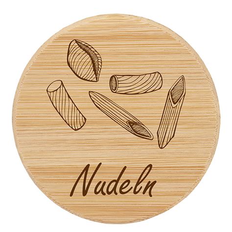 Holzdeckel mit Aufdruck Nudeln für WECK Gläser RR UNiTWIST