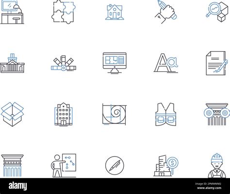 Engineering Outline Icons Collection Engineering Design Construct