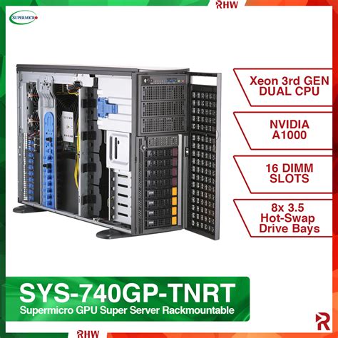 GPU Super Server SYS GP TNRT Supermicro U Rackmountable Tower Dual Processor Rd Gen Intel