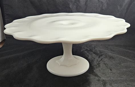 Indiana Glass Milk Glass Cake Plate Indiana Glass Teardrop Cake Plate