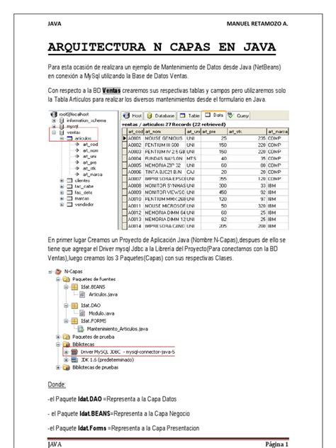 arquitectura n capas en java pdf java lenguaje de programación