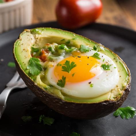 Premium Photo Baked Avocado With Egg