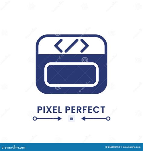webpage coding black solid desktop icon stock vector illustration of