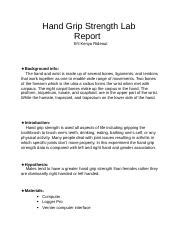 Anatomy Lab Report Docx Hand Grip Strength Lab Report BY Kenya Rideout Background Info The