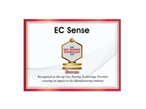 Ec Sense Receives Award For Top Gas Sensing Technology Ec Sense