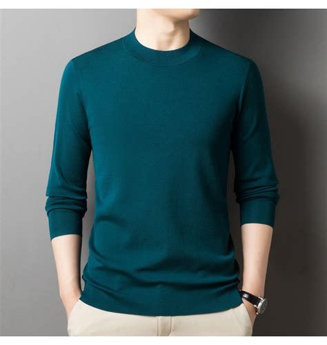 남성용 폴라 니트 남자양털 남성 Fw 반 기능성 긴팔 헴라인 셔츠 Ch4 티몬