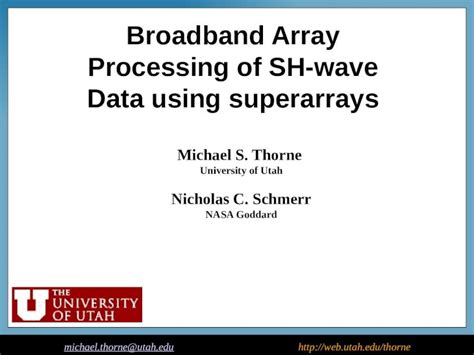 Pptx Broadband Array Processing Of Sh Wave Data Using Superarrays Dokumentips