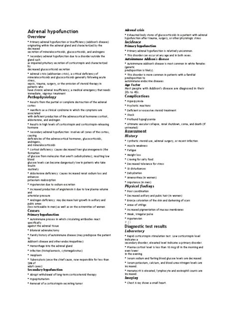 Adrenal Hypofunction Incidence Pdf Adrenal Gland Glucocorticoid