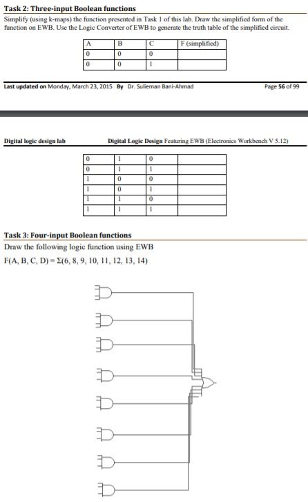 Solved Task 2 Three Input Boolean Functions Simplify Using