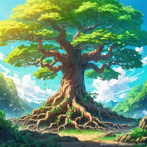 Tree With A Robust Root System Stable Diffusion Online