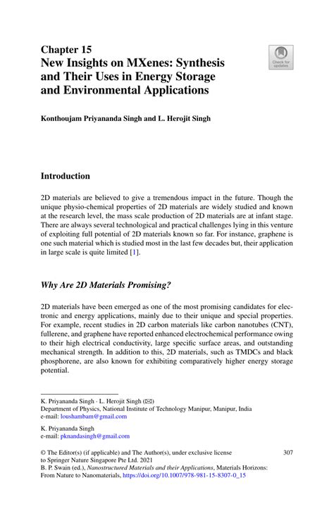 Pdf New Insights On Mxenes Synthesis And Their Uses In Energy Storage And Environmental