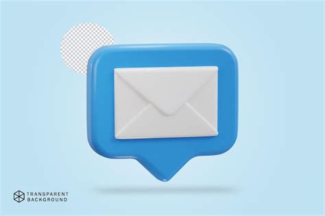3d 연설 거품 아이콘의 메일 메시지 또는 봉투 아이콘 프리미엄 Psd 파일