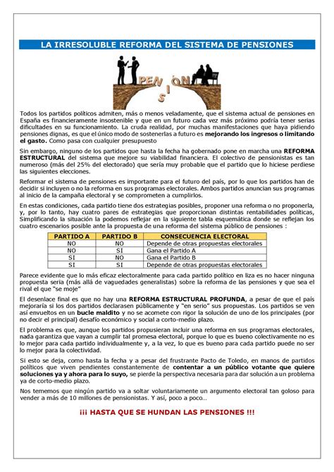 La Irresoluble Reforma Del Sistema De Pensiones Laboral Pensiones