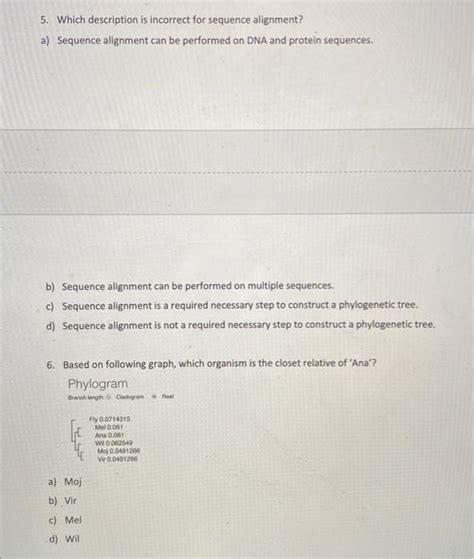 Solved Which Description Is Incorrect For Sequence Chegg