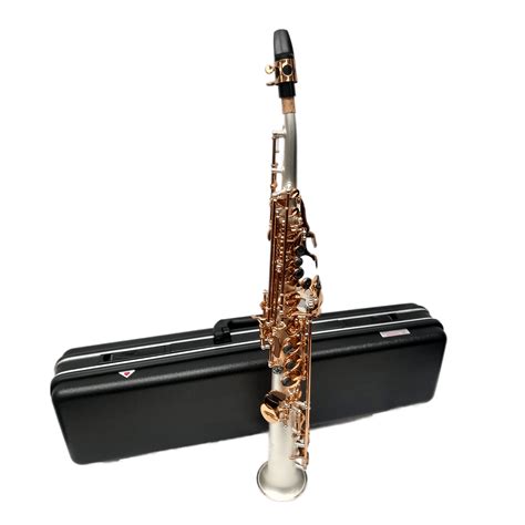 Elite V Soprano Saxophone Blasted Silver Platedgold Keys Schiller
