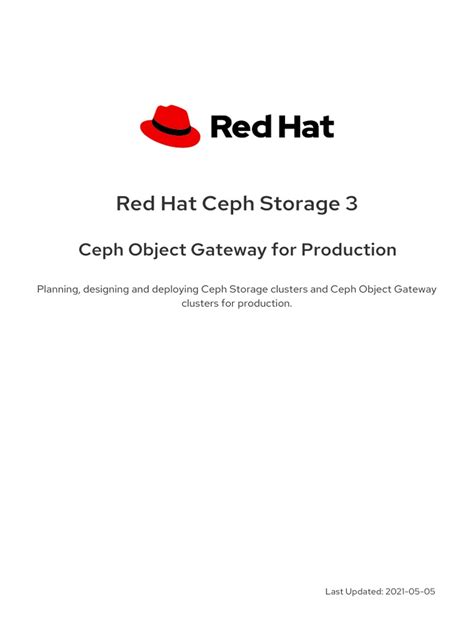 Red Hat Ceph Storage 3 Ceph Object Gateway For Production En Us Pdf