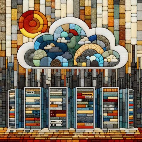 Felt Art Patchwork Cloud Computing Infrastructure Data Centers