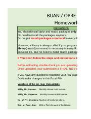 HW1 6359 Xlsx BUAN OPRE 6359 Homework 1 Instructions You Should