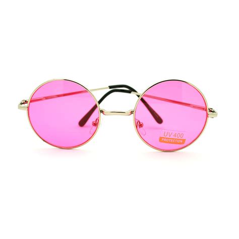 70s Retro Bright Color Lens Perfect Circle Round Sunglasses Ebay