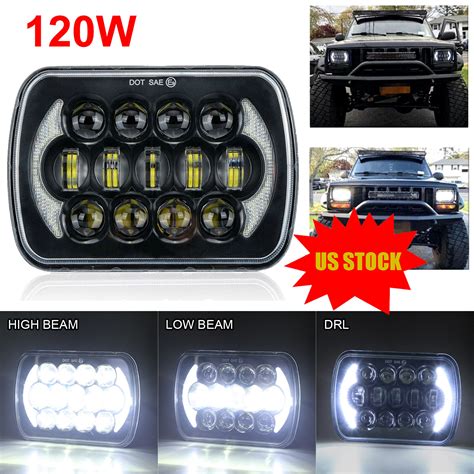 X X LED Headlight Hi Lo Sealed Beam DRL For Jeep Wrangler YJ Cherokee XJ For Sale EmgCarTech
