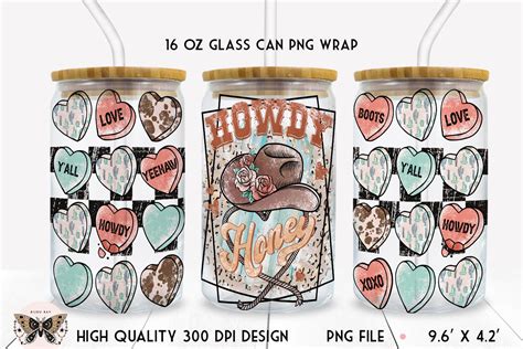 Western Valentine Libbey Glass Can Png Graphic By Luv Bijou · Creative