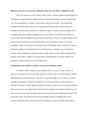DQ Week 5 Difference Between A Concurrent Validation Study And A