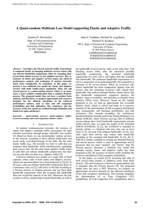 Pdf A Quasi Random Multirate Loss Model Supporting Elastic And Adaptive Traffic