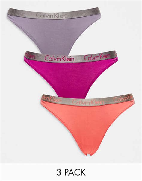 Calvin Klein Set Van 3 Strings Met Hoge Taille In Multi Asos