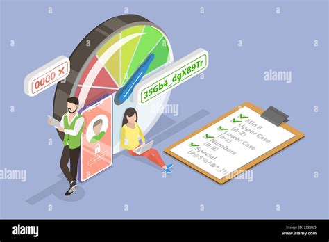 3d Isometric Flat Conceptual Illustration Of Strong Password Protect Account Online 3d