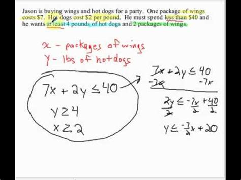 System Of Linear Inequalities Word Problems