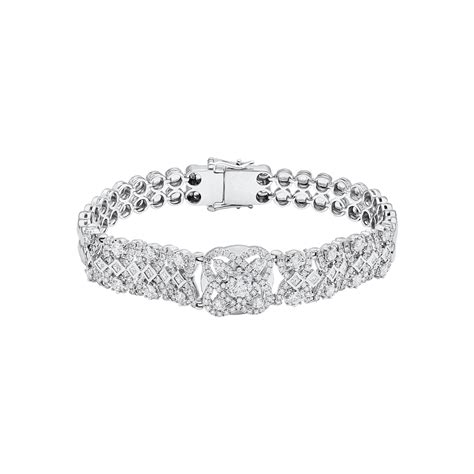 Lắc Tay Kim Cương Vàng Trắng 14k Pnj Kim Bảo Như Ý Ddddw000851