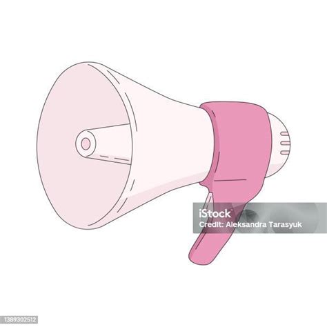 만화 스타일의 메가 폰 벡터 그림은 흰색으로 격리되었습니다 라우드 스피커의 상징 Publicity Event에 대한 스톡 벡터