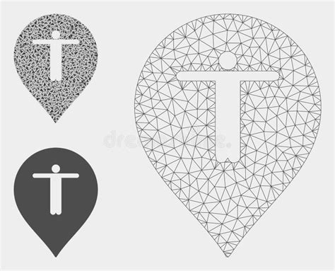 Guest Marker Vector Mesh Network Model And Triangle Mosaic Icon Stock