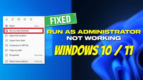 How To Fix Run As Administrator Not Working Or Not Showing In Windows