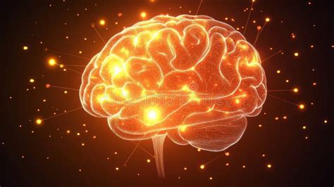 Scientific Visualization Of The Brain Showcasing Intricate Neuron Pathways With Glowing