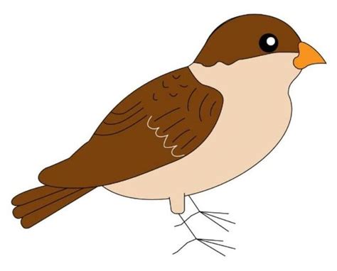 Воробей картинка для детей Не сложные срисовки в школу