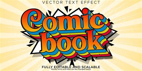 Free Vector Comic Book Text Effect Editable Cartoon And Pop Art Text