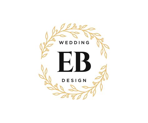 Eb Initials Letter Wedding Monogram Logos Collection Hand Drawn Modern