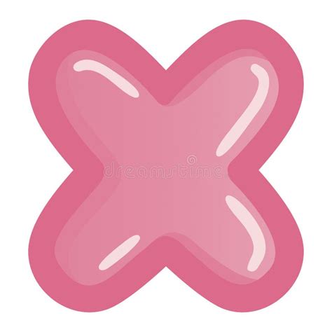 Letter X Pink Bold Alphabet Font Doodle Drawing Vector Art Stock Vector