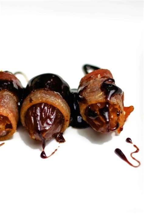 Bacon Wrapped Dates Recipe With Honey Balsamic Reduction