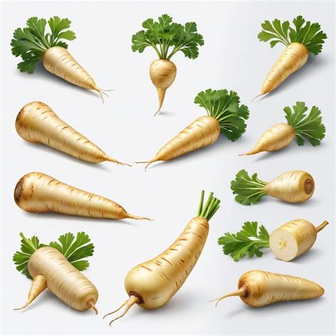 Parsnip Vector Set White Back Premium Ai Generated Vector