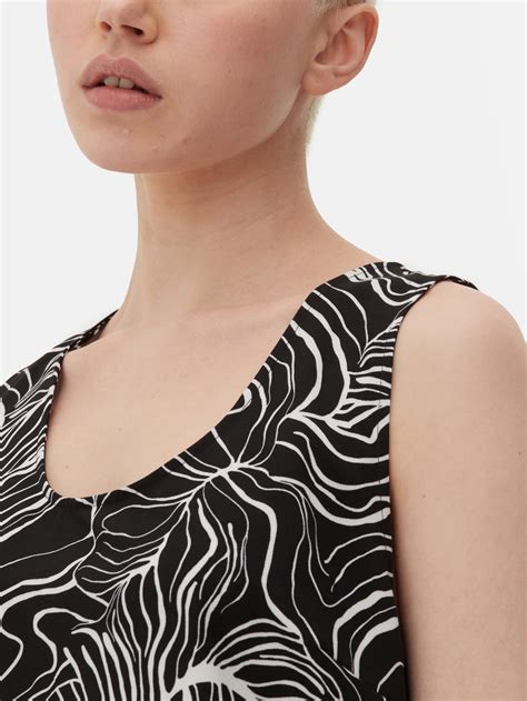 Womens Whiteblack Abstract Print Sleeveless Top Primark