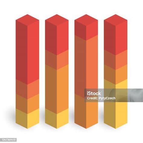 4열의 적층 된 막대 차트 3d 아이소메트릭 컬러풀 벡터 그래프 기둥 건축적 특징에 대한 스톡 벡터 아트 및 기타 이미지 기둥 건축적 특징 3차원 형태 더미 Istock