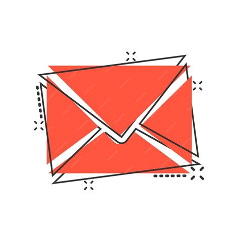 Иконка почтового конверта в стиле комиксов электронная почта сообщение векторной карикатуры