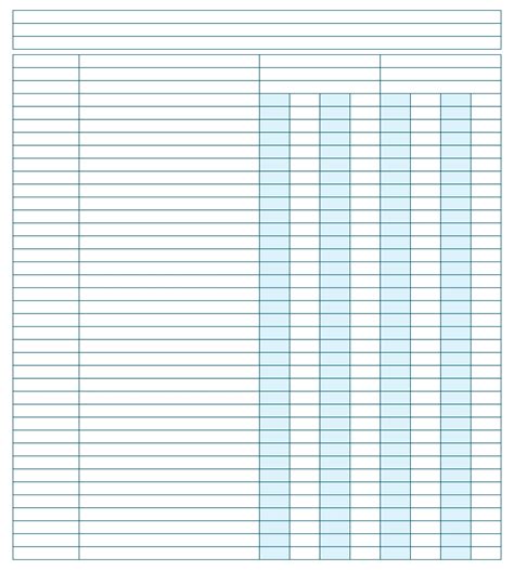 4 Column Ledger Printable Printable Templates