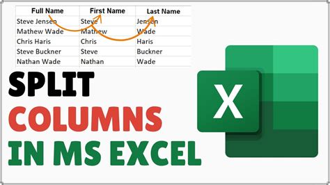 how to split columns in excel separate names in excel youtube