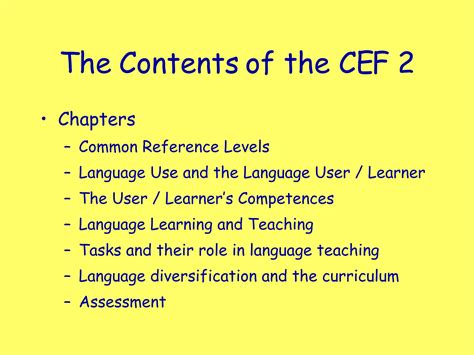 Background To The Common European Framework Reference Ppt
