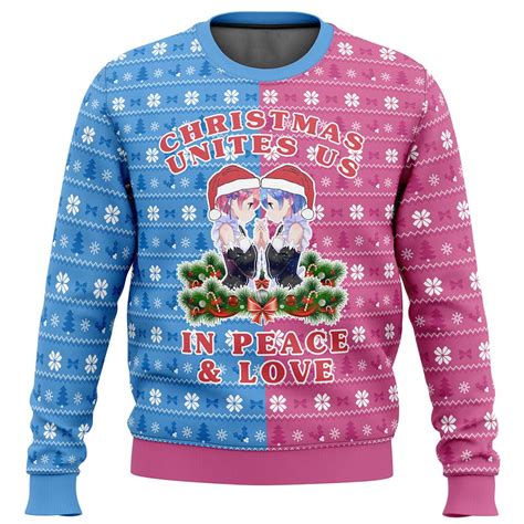 Re Zero Ram And Rem Christmas Sweater Nouvette