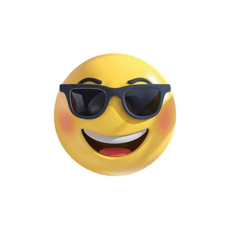 3d Smiling Face With Sunglasses Emoji Isolated On White Background