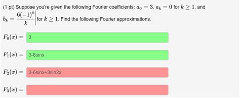 solved suppose you re given the following fourier